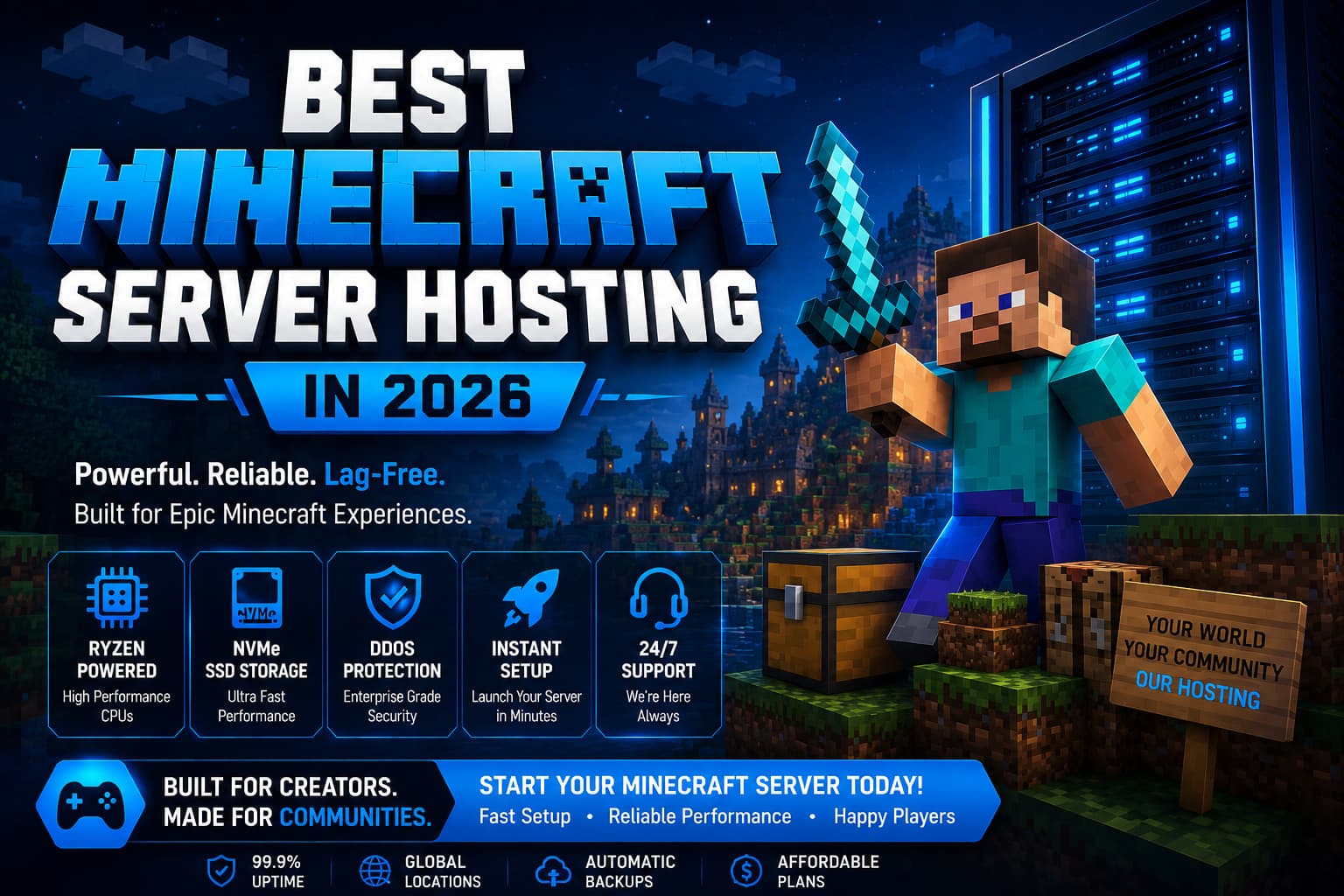 Best Minecraft Server Hosting in 2026 (Fast & Reliable)