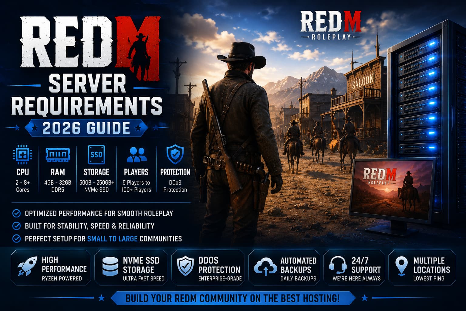 RedM Server Requirements (2026 Guide) – CPU, RAM & Hosting